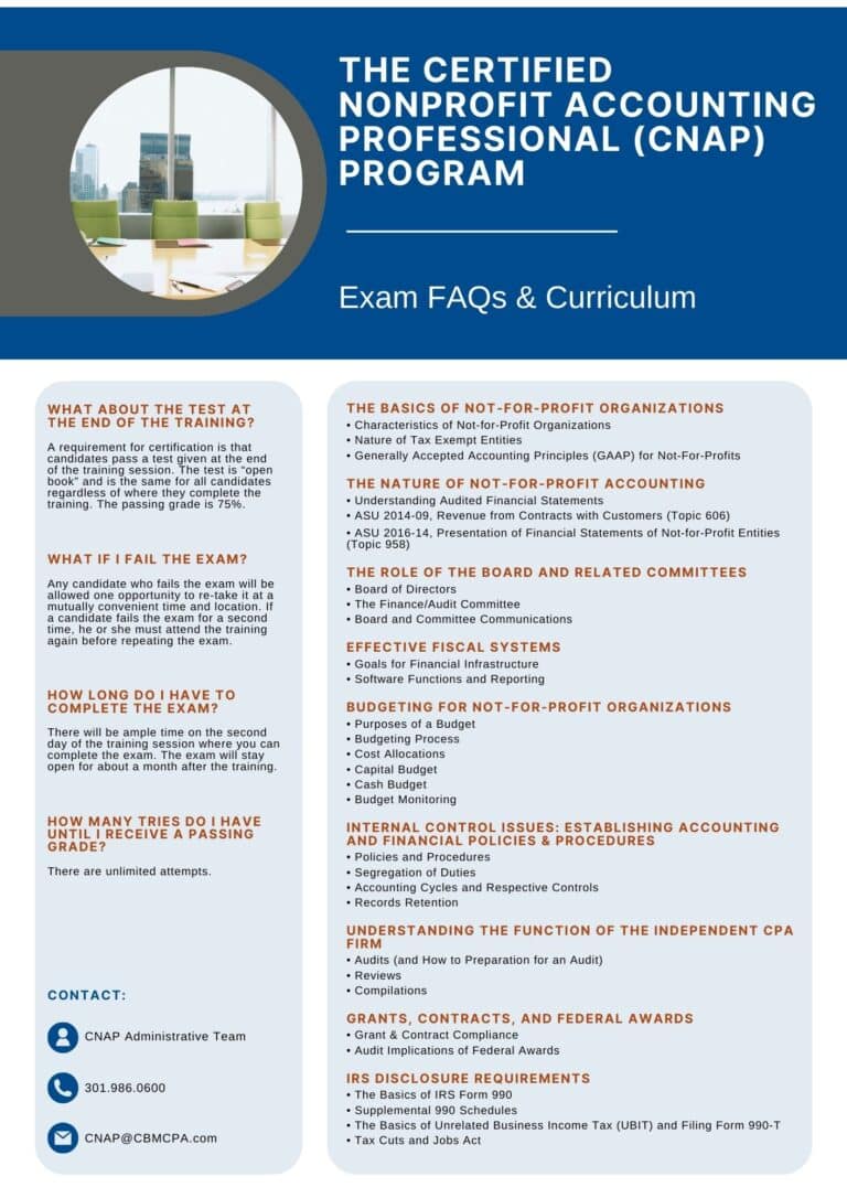 Certified Nonprofit Accounting Professional (CNAP) Training - Councilor ...